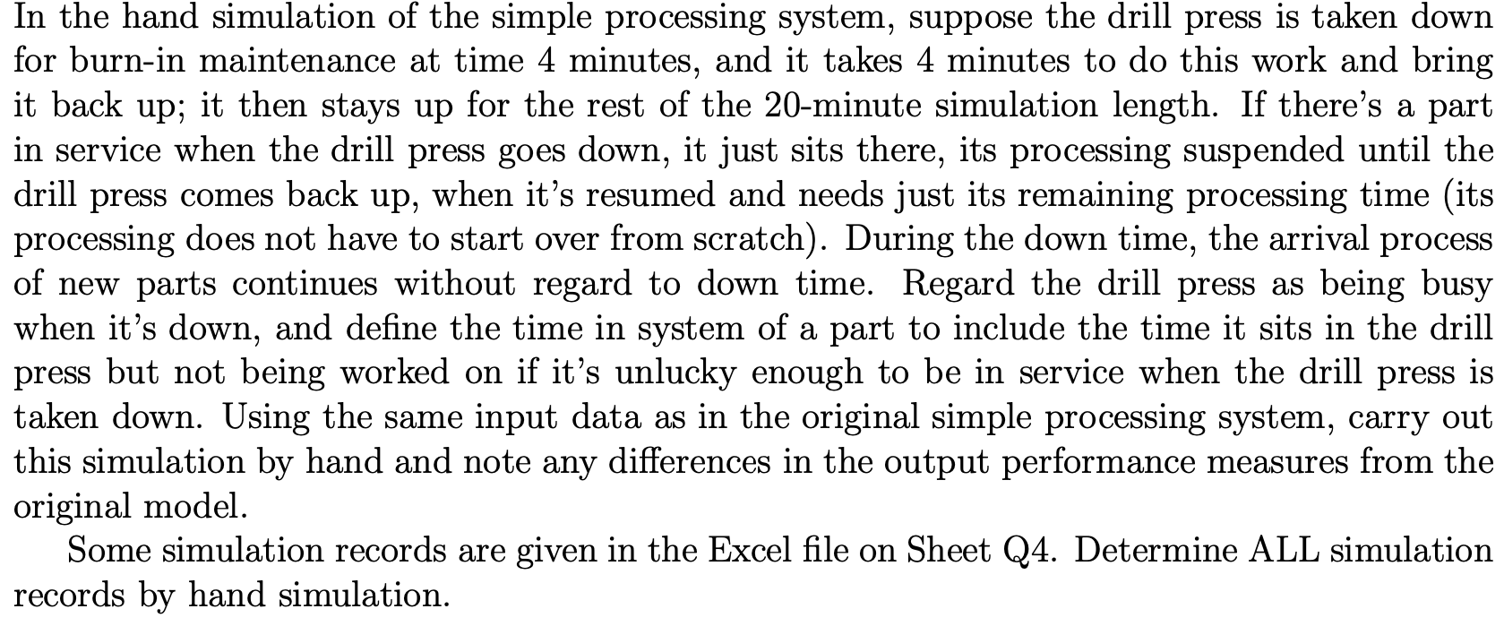 Solved In the hand simulation of the simple processing | Chegg.com