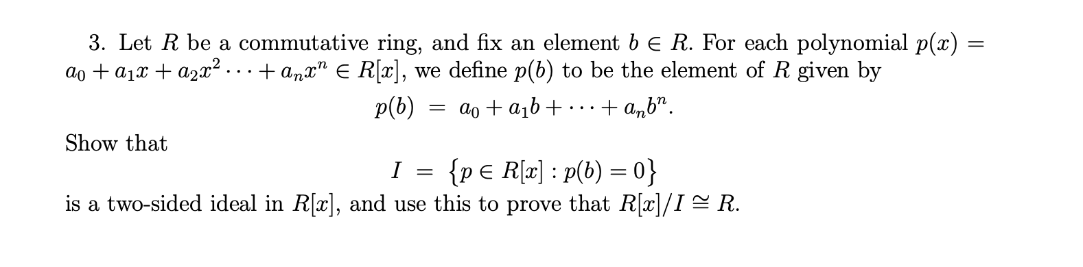 Solved 3. Let R be a commutative ring, and fix an element | Chegg.com