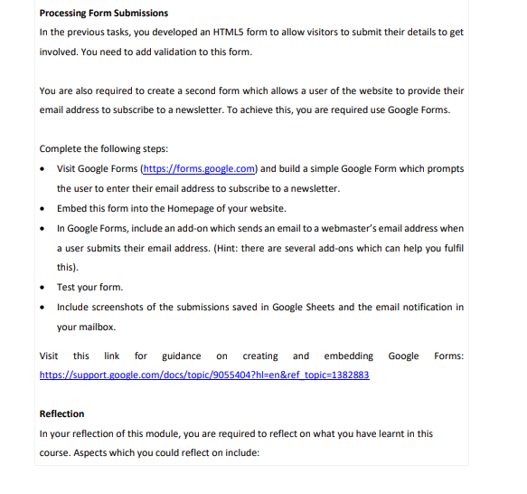 Solved Processing Form Submissions In the previous tasks, | Chegg.com