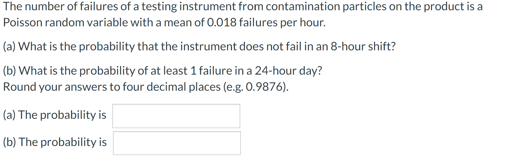 Solved The number of failures of a testing instrument from | Chegg.com