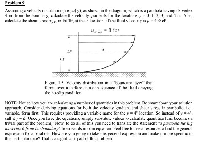 Solved Problem 9 Assuming a velocity distribution, i.e., | Chegg.com