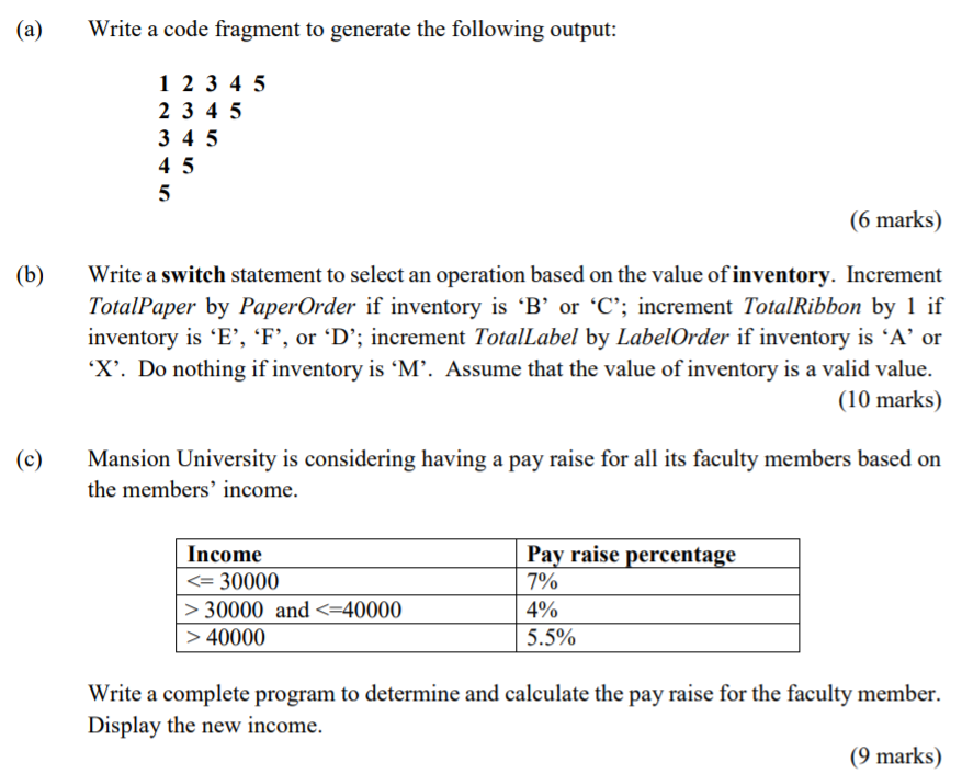 Solved C Programming Language Write A Code Fragment To 5229