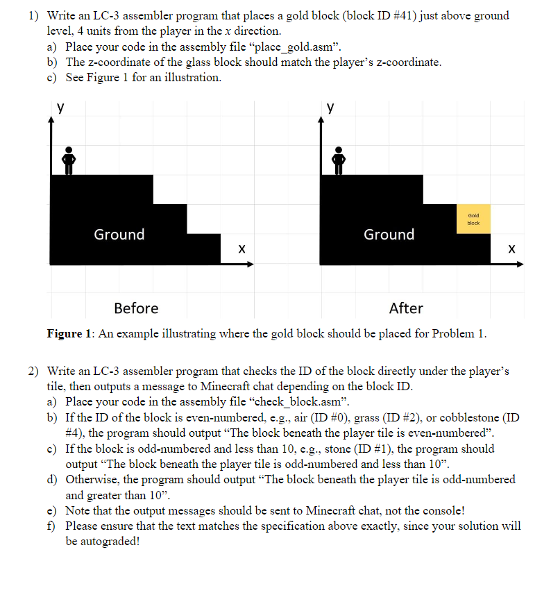 Solved 1) Write an LC-3 assembler program that places a gold | Chegg.com