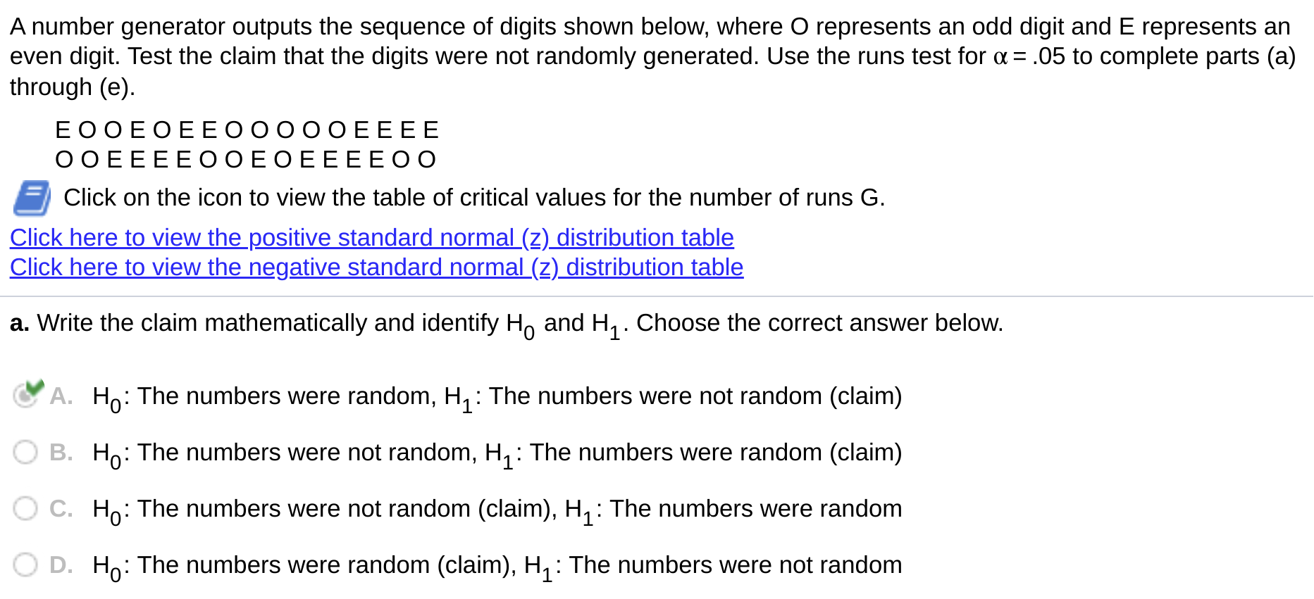 Solved A number generator outputs the sequence of digits | Chegg.com