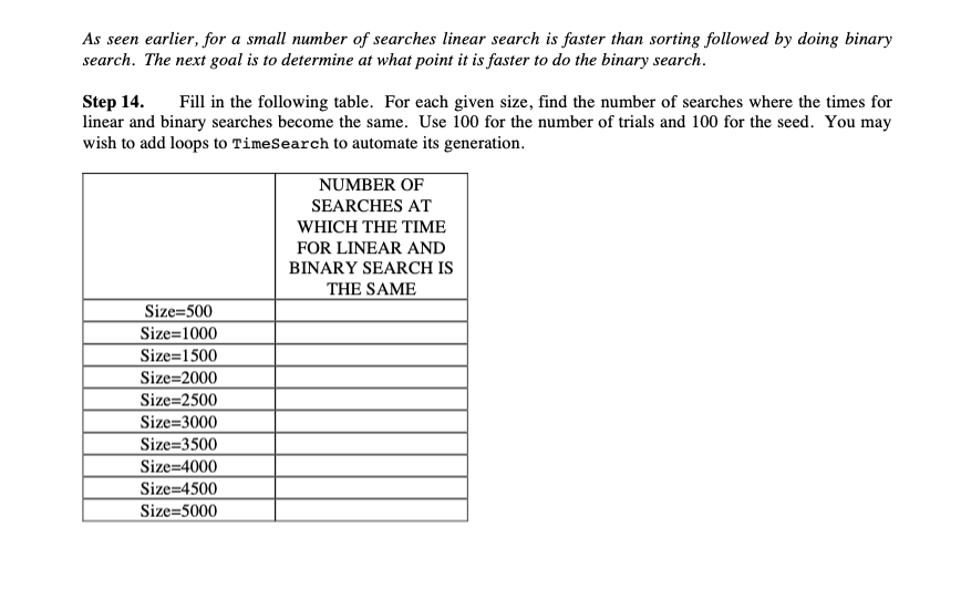 Solved Linear and binary search have been implemented in the | Chegg.com
