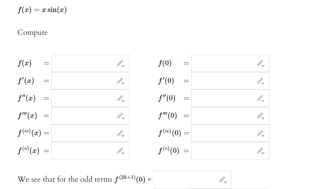 Solved f(x)=xsin(x) Compute | Chegg.com