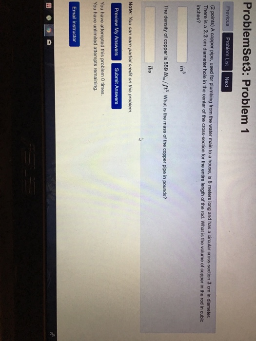 Solved ProblemSet3: Problem 1 Previous Problem List Next 2 | Chegg.com
