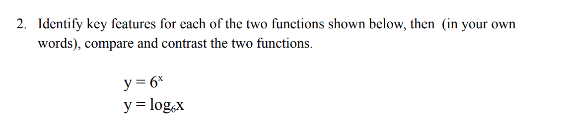 Solved 2. Identify key features for each of the two | Chegg.com