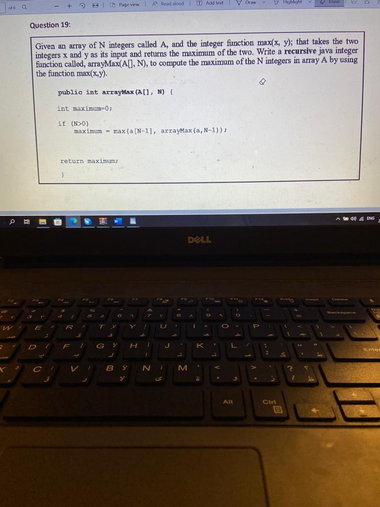 Solved Given an array of N integers called A, and the | Chegg.com