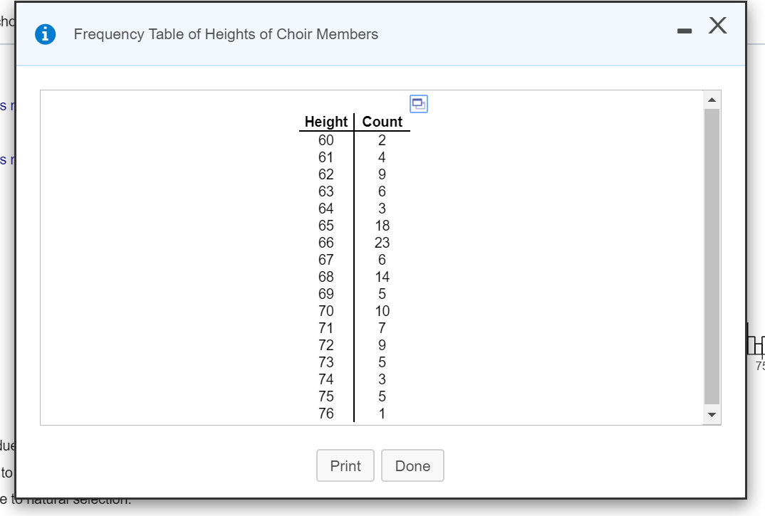 Solved The accompanying frequency table shows the heights | Chegg.com