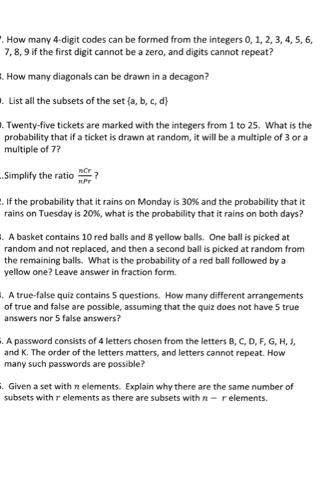 Solved . How many 4-digit codes can be formed from the | Chegg.com