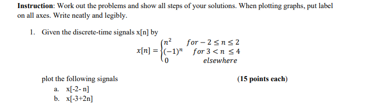 Solved Instruction: Work out the problems and show all steps | Chegg.com