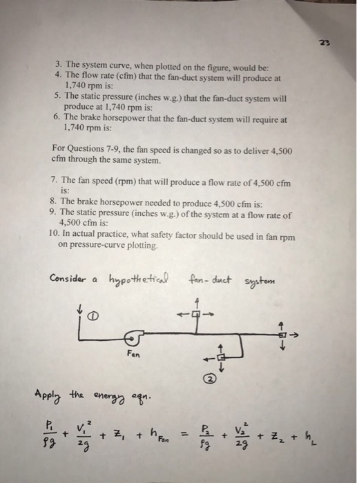 NCEE Sample Problems, 1995 447: 2. A centrifugal fan | Chegg.com