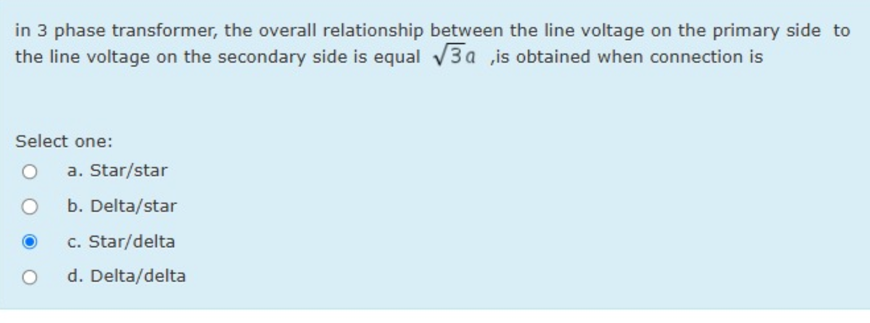 Solved in 3 ﻿phase transformer, the overall relationship | Chegg.com