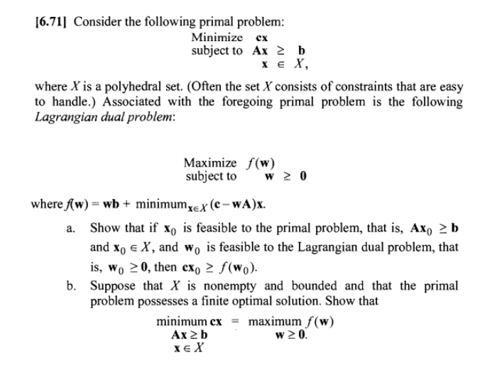 Solved [6.71] Consider the following primal problem: | Chegg.com
