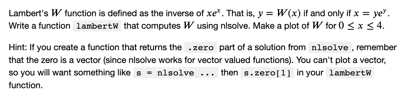 Solved Lambert's W function is defined as the inverse of | Chegg.com