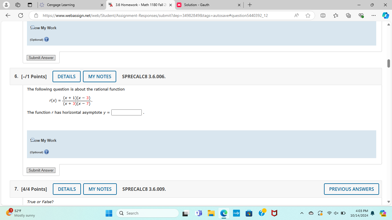 Solved [-1 ﻿Points]SPRECALC8 3.6.006.The following question | Chegg.com