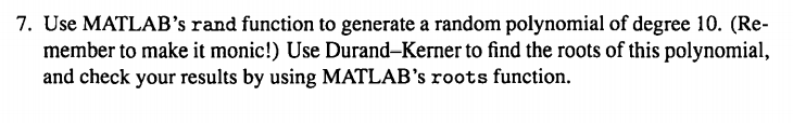Solved 7. Use MATLAB's rand function to generate a random | Chegg.com