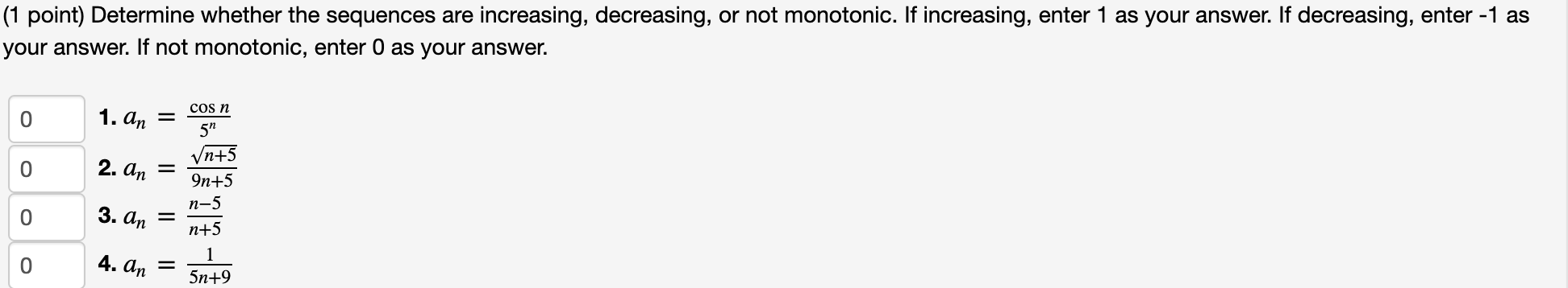 Solved 1 Point Determine Whether The Sequences Are