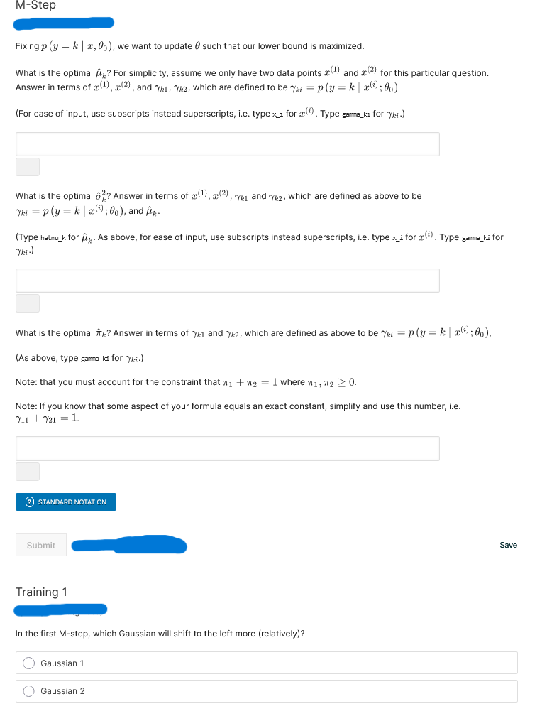 Consider the following mixture of two Gaussians: | Chegg.com