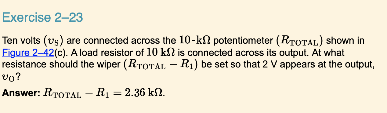Solved RTOTAL R RTOTAL-R Vs vo (c) Figure 2–42 The | Chegg.com