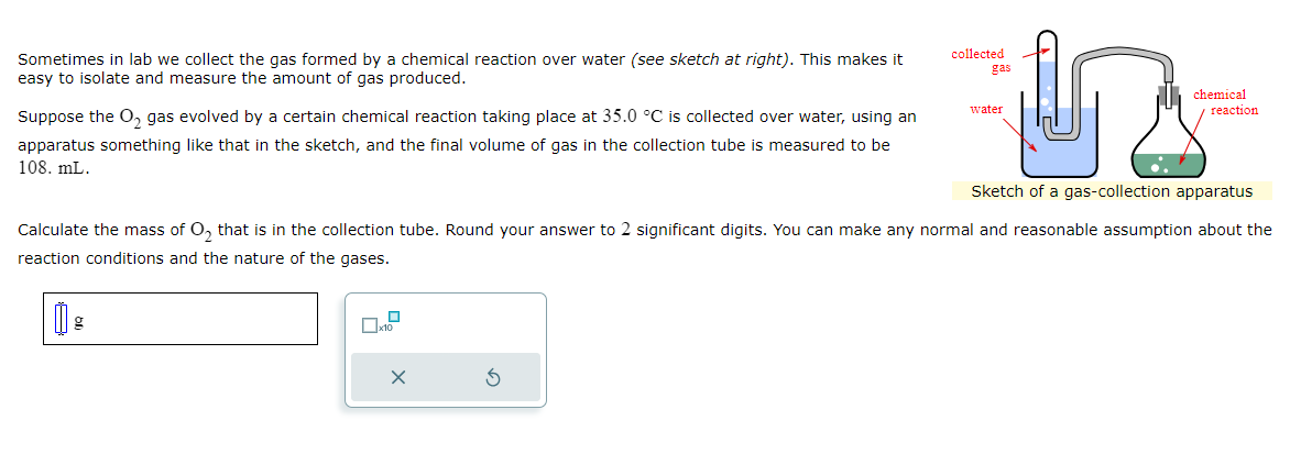 Solved Sometimes in lab we collect the gas formed by a | Chegg.com