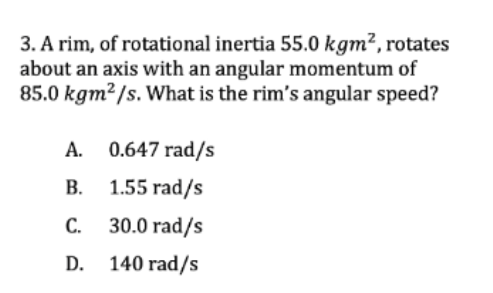 Solved A rim, of rotational inertia 55.0kgm^(2), | Chegg.com