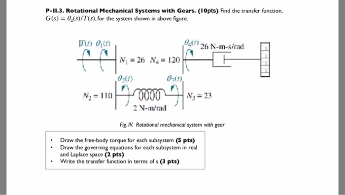 Solved Rotational Mechanical Systems with Gears. | Chegg.com