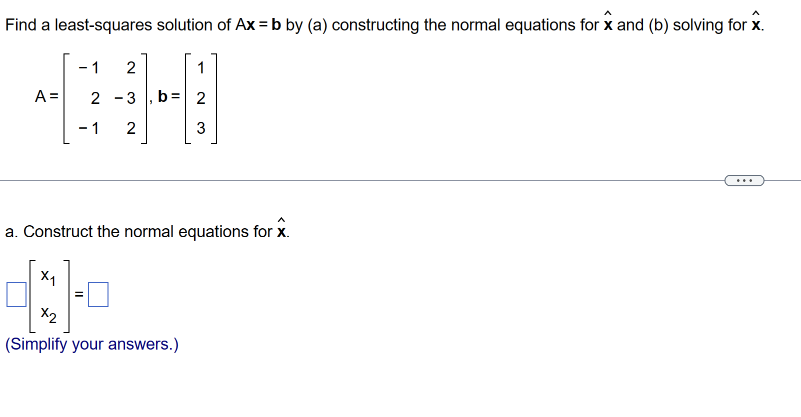 Solved Find a least-squares solution of Ax=b ﻿by (a) | Chegg.com