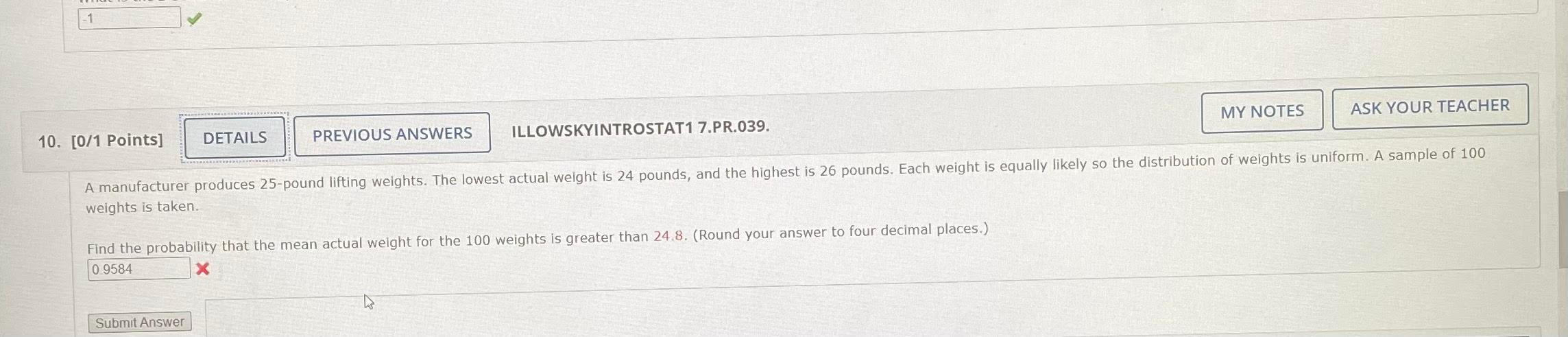 Solved 1 My Notes Ask Your Teacher Details 10 [0 1 Points]