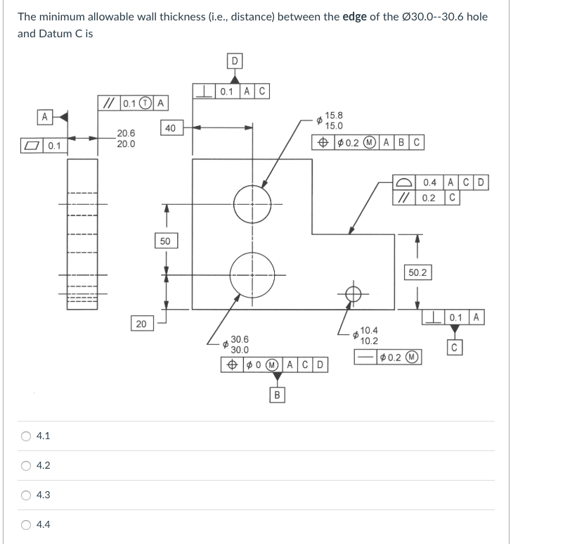 The minimum allowable wall thickness (i.e., distance) | Chegg.com