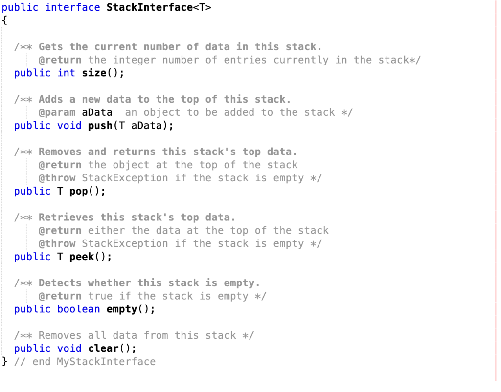 Java. Must not use Java API java.util.Stack /** | Chegg.com