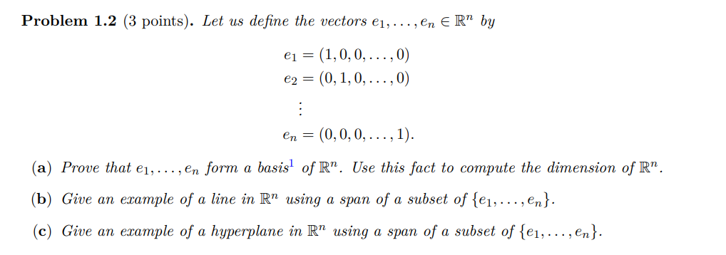 Solved Problem 1.2 (3 points). Let us define the vectors | Chegg.com