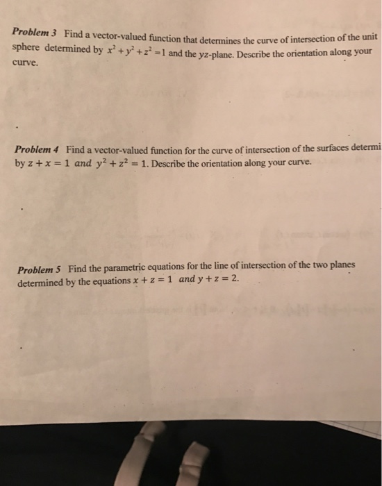 Solved Find a vector-valued function that determines the | Chegg.com