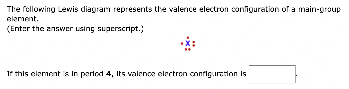 Solved The following Lewis diagram represents the valence | Chegg.com