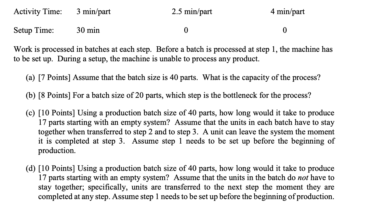 Solved QUESTION 2 (35 POINTS) Consider the following batch | Chegg.com