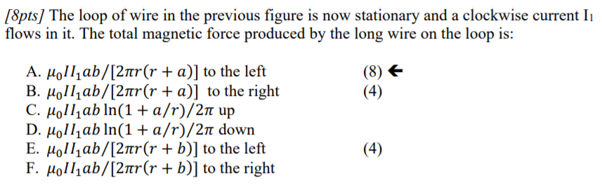 Solved [10pts] A loop of wire is being moved to the right at | Chegg.com