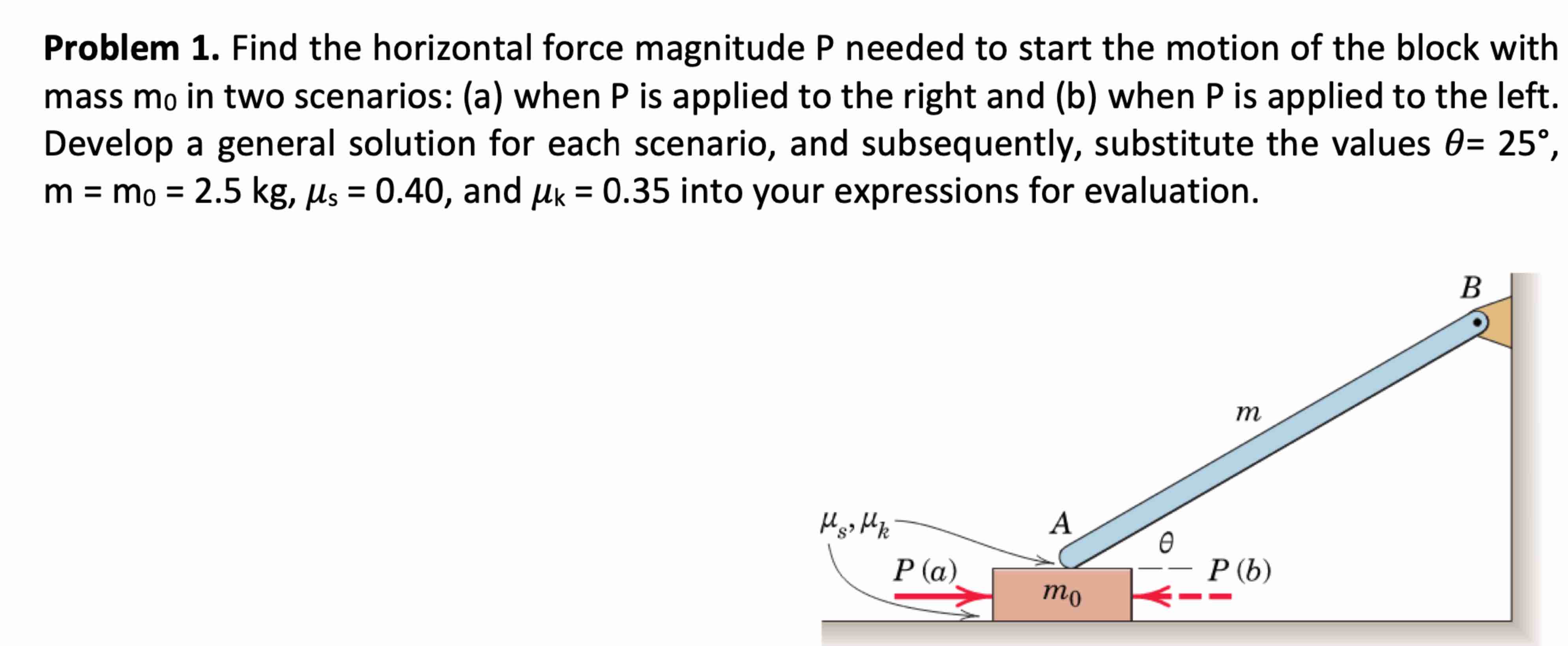 Solved Problem 1. ﻿Find the horizontal force magnitude P | Chegg.com