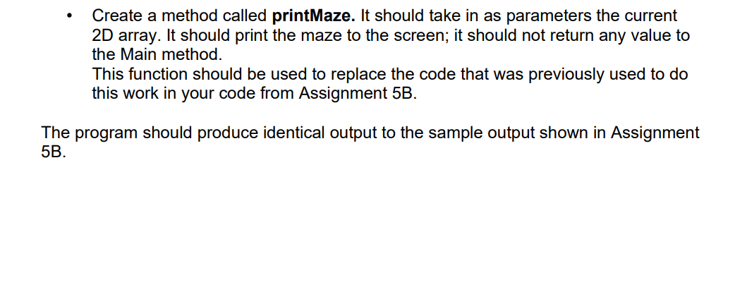 Assignment 6B: Maze Game – Version 2! In the “real | Chegg.com