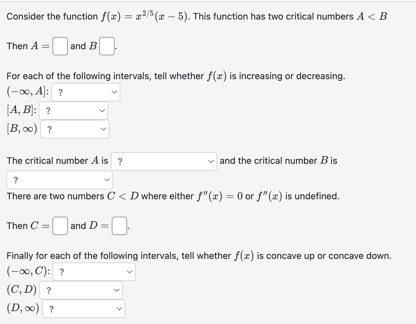 Solved Consider the function f(x)=x25(x-5). ﻿This function | Chegg.com