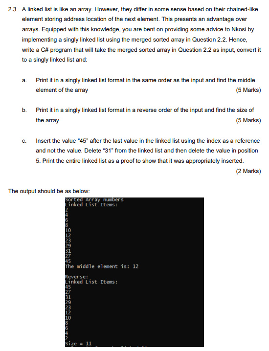Solved 2.2 Using the insertion sort, bubble sort and linked | Chegg.com