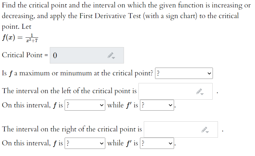 Solved Find the critical point and the interval on which the | Chegg.com
