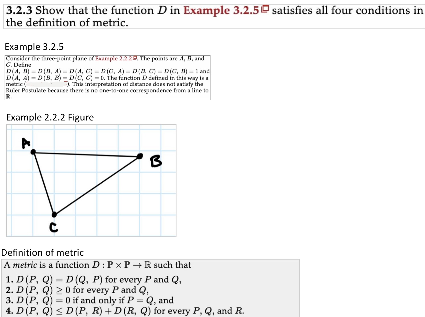 Solved Show that the function D in Example 3.2.5 ﻿satisfies | Chegg.com