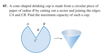 Solved 47. A cone-shaped drinking cup is made from a | Chegg.com