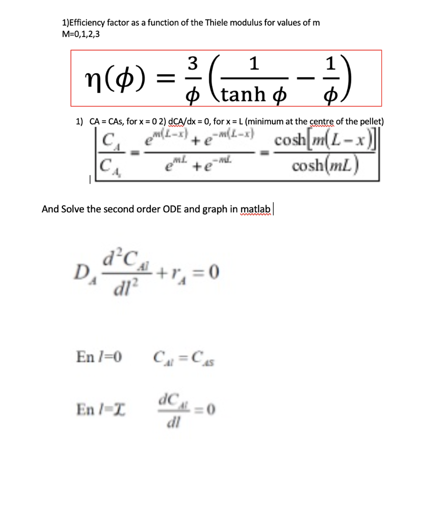 1)Efficiency factor as a function of the Thiele | Chegg.com