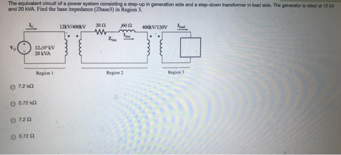 Solved The equivalent circuit of a power system consisting a | Chegg.com