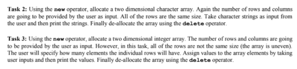 Solved Task 2 Using The New Operator Allocate A Two