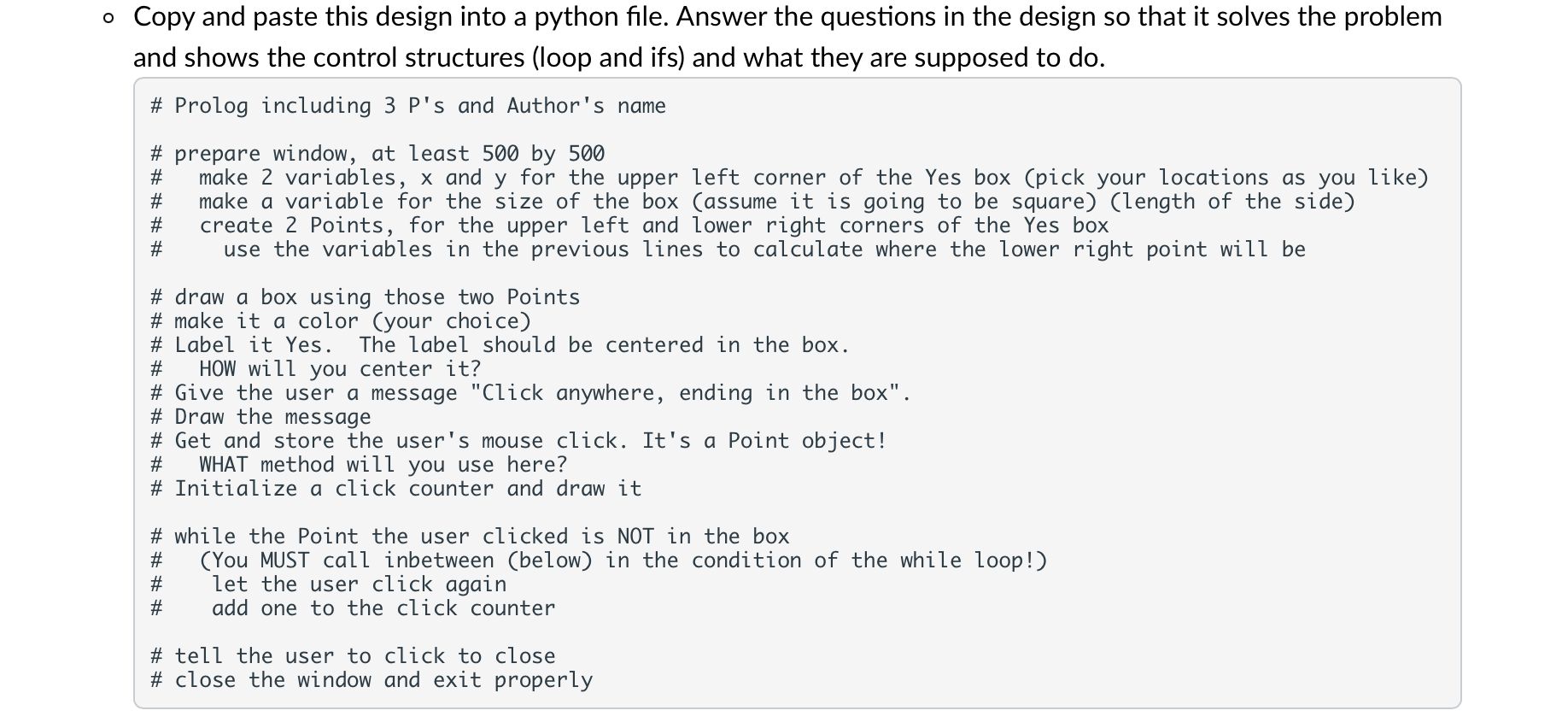 Solved Preparation - Using_getMouse and Entry to interact | Chegg.com