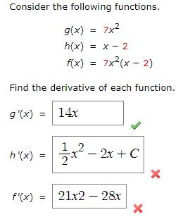 Solved Consider the following functions. g(x) h(x) 7x2 = X-2 | Chegg.com