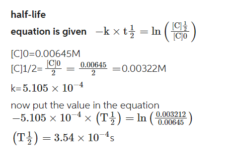 Solved Use the 1st order concentration-time equation and the | Chegg.com